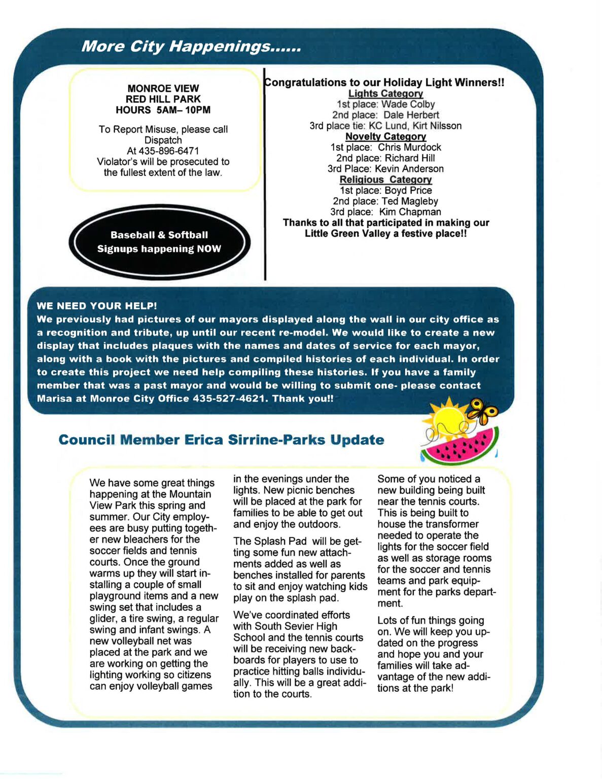 April 2021 Newsletter – Monroe City